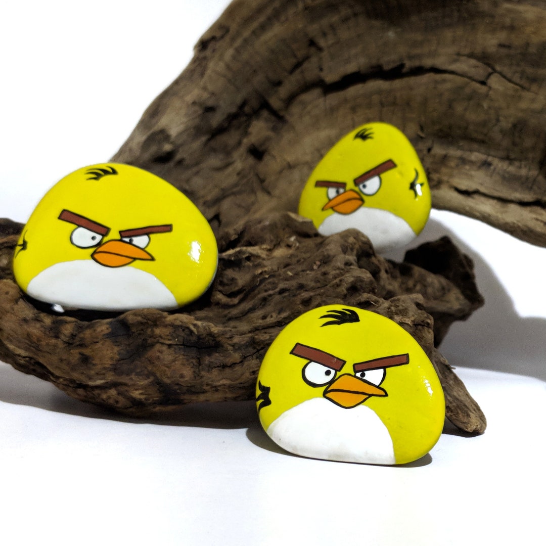 Angry Birds Chuck Character Magnet Stone Painting Home Decoration ...