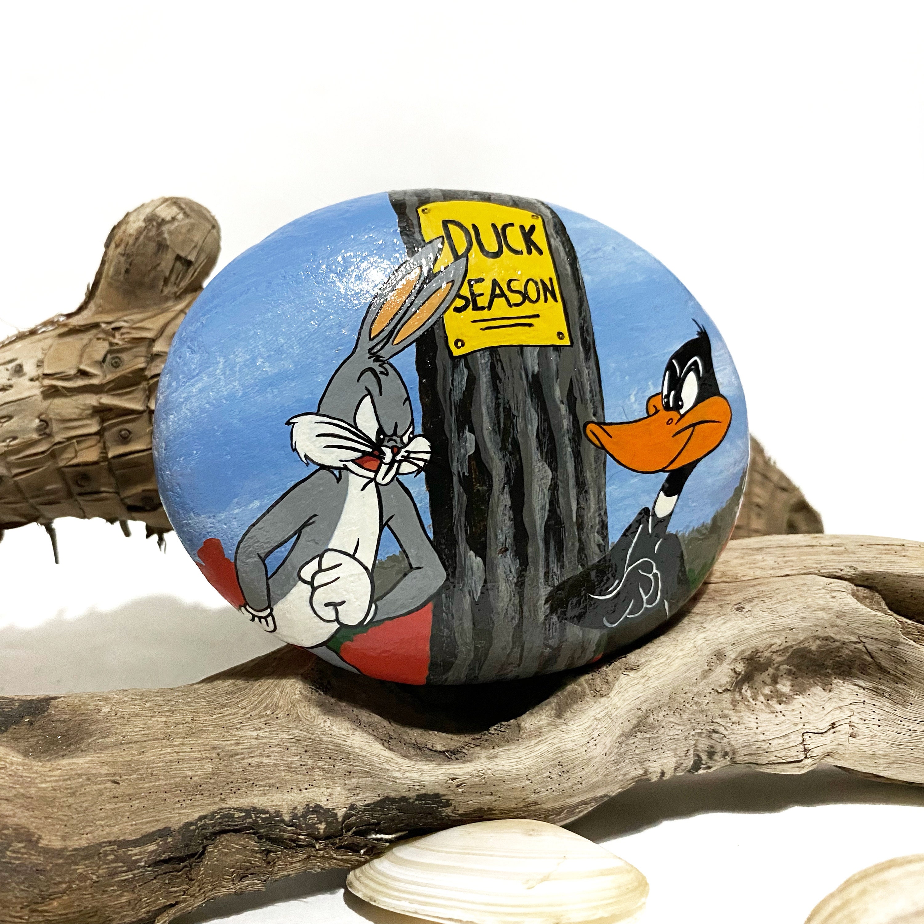 Handmade Bugs Bunny & Daffy Duck Painted Rock: Looney Tunes Decor - Etsy