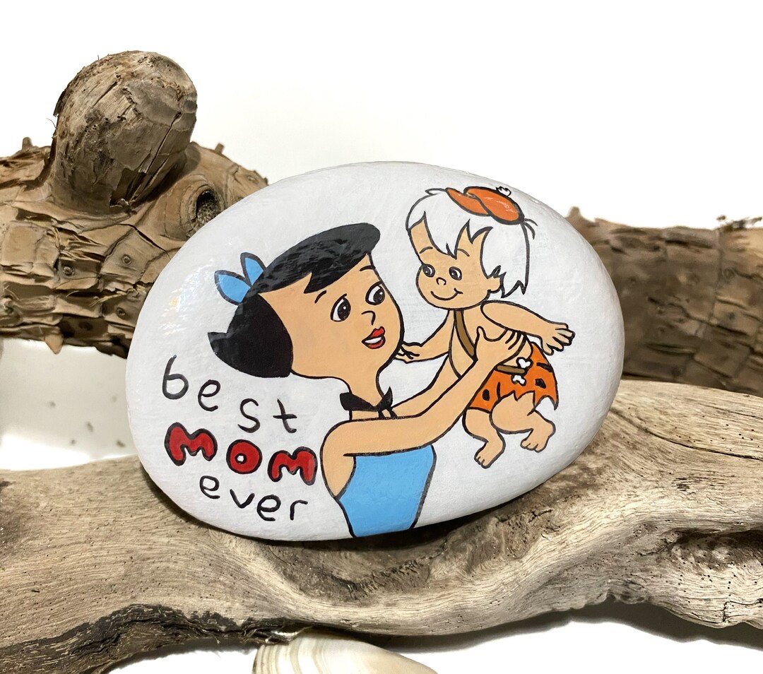 Wilma & Pebbles Flintstones Mothers Day Gift Idea Design Acrylic Stone ...