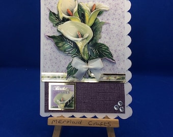 Lily Birthday Card, 3D Flower Card, Yellow Flower Quilled Lily Card ...