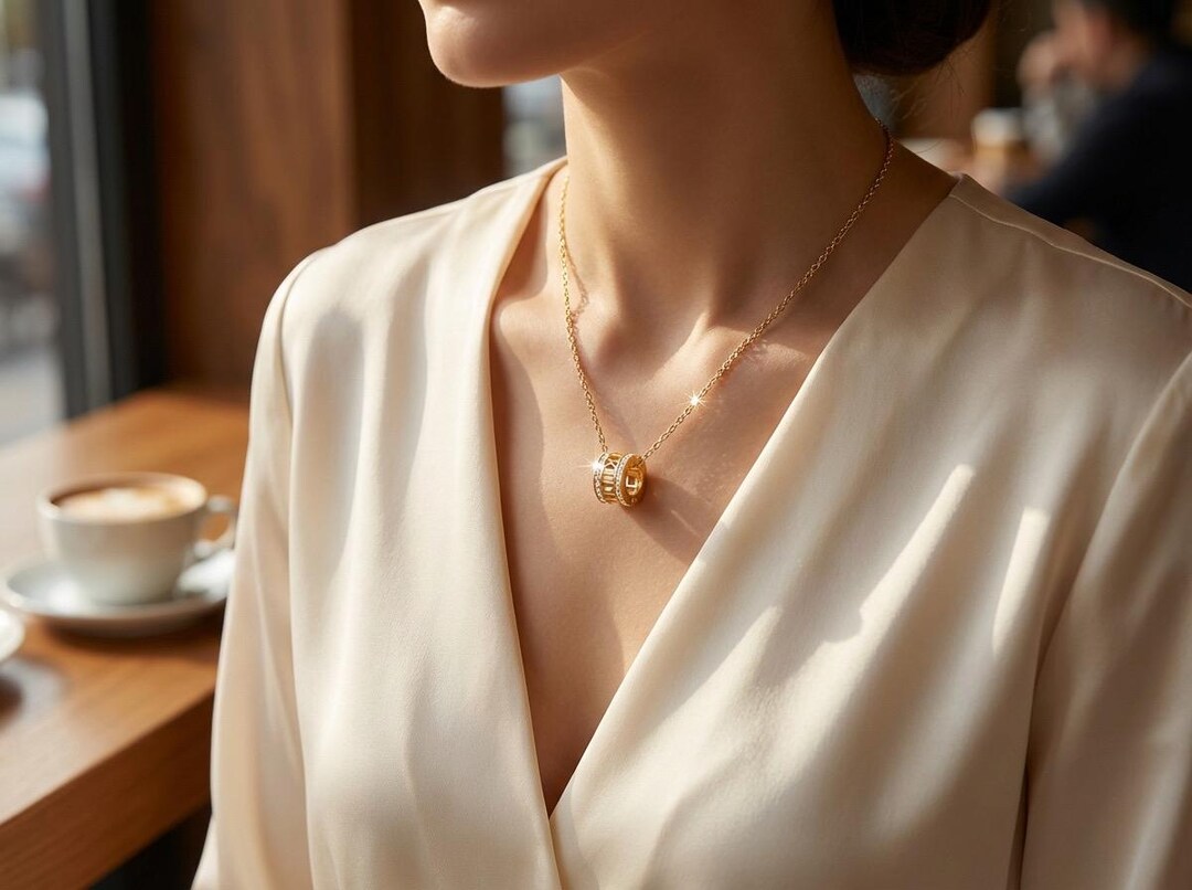 18K Gold Plated Roman Numeral Necklace - Zircon Crystal Ring Pendant - Etsy