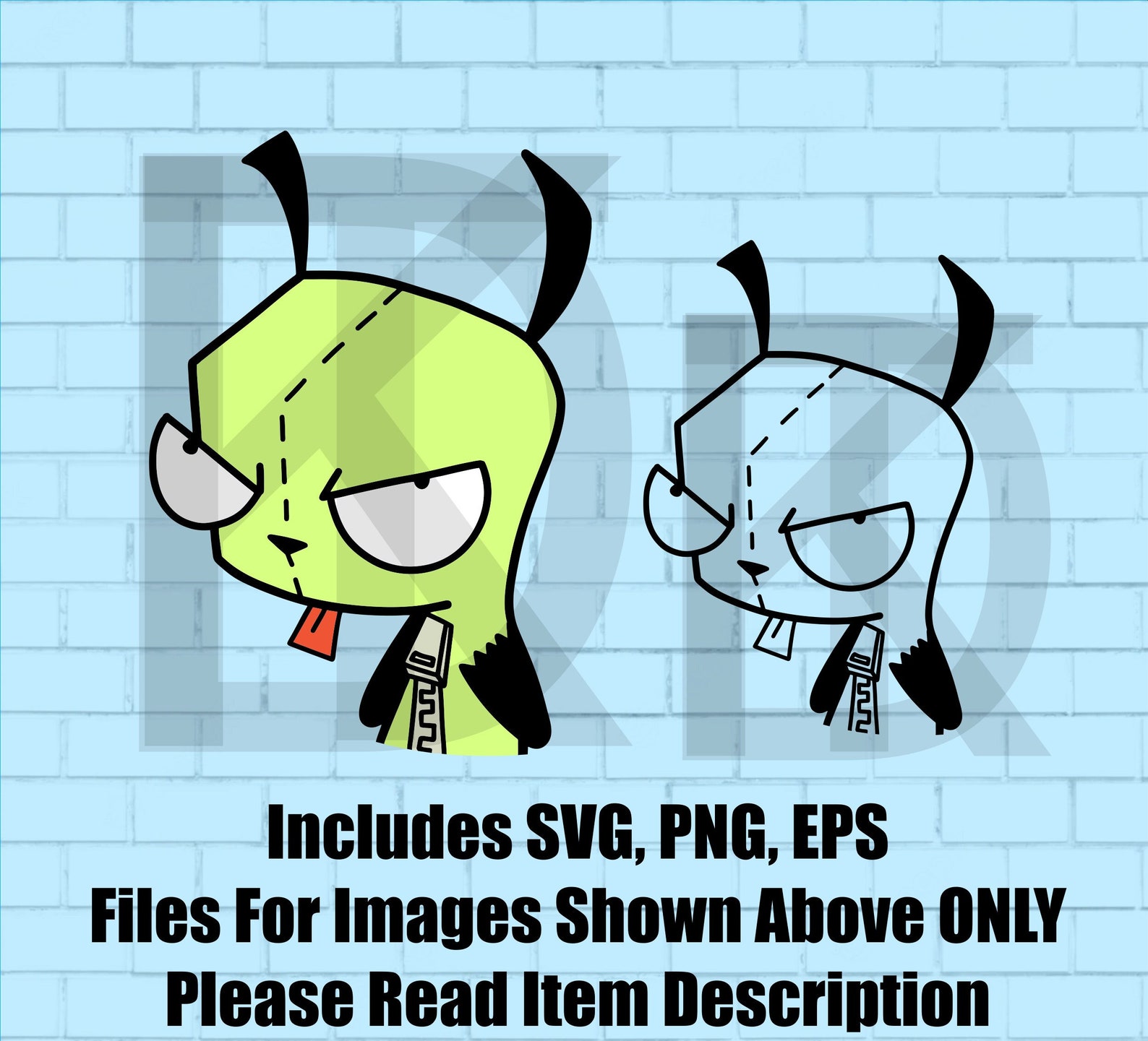 Angry Gir Zim the Invader SVG, EPS, PNG File Cricut, Digital, Printable ...