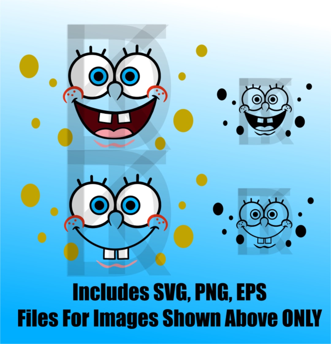 Spongebob Faces SVG, PNG, EPS perfect for Cricut & Sublimation - Etsy ...