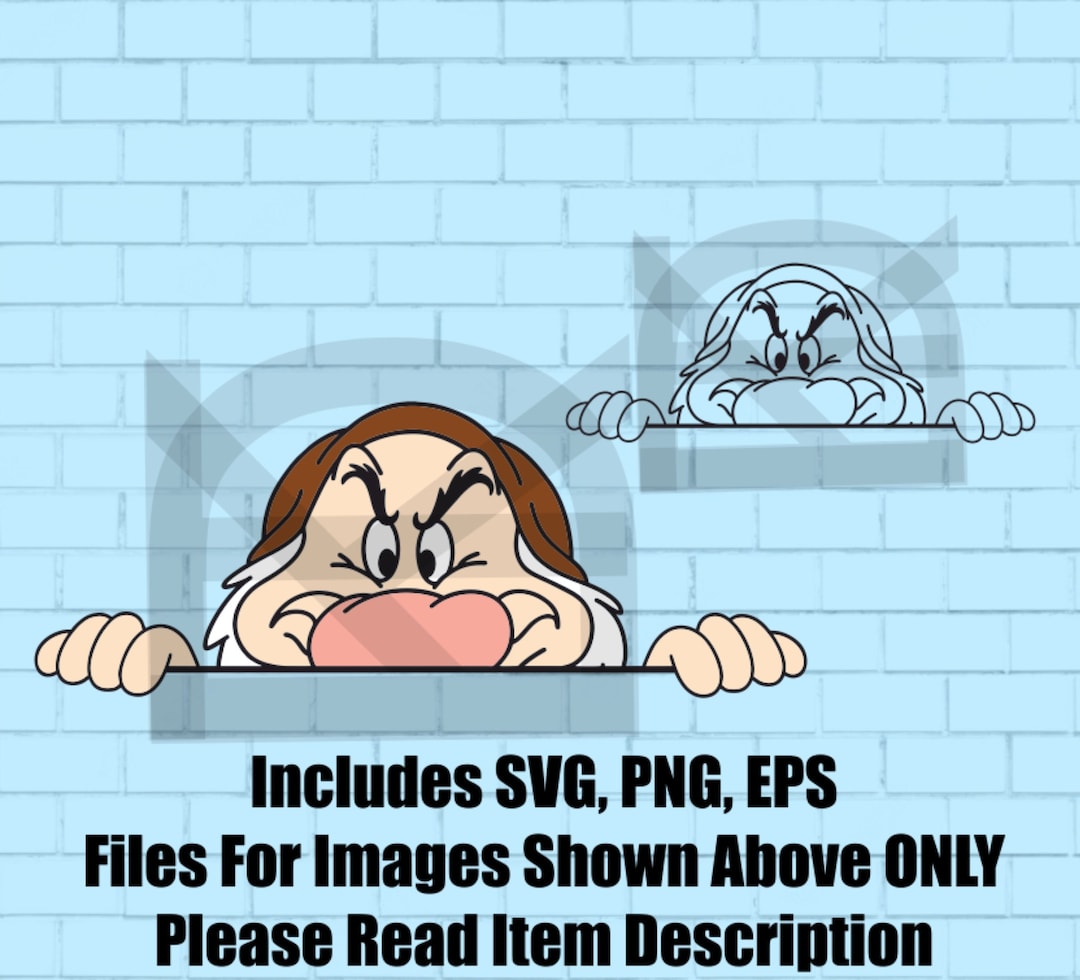 Grumpy Dwarf Peeking SVG, EPS, PNG File! Cricut, Digital, Printable - Etsy