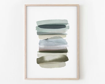 Mint Green Wall Art, Printable Abstract Art, Green and Gray Print, Mint ...