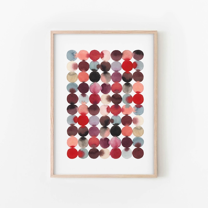 Watercolor Dot Print - Etsy