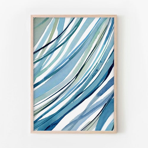 Mint Green Line Art Digital Print Abstract Lines Poster - Etsy