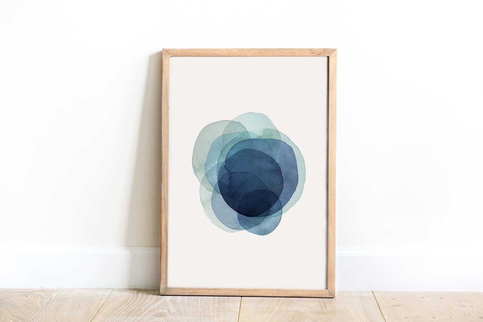 Modern Blue Shapes Digital Print Abstract Watercolor Circles - Etsy