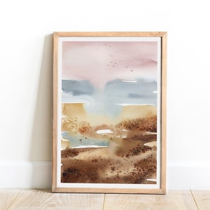 Printable Ocean Art, Watercolor Beach Print, Modern Landscape Art ...