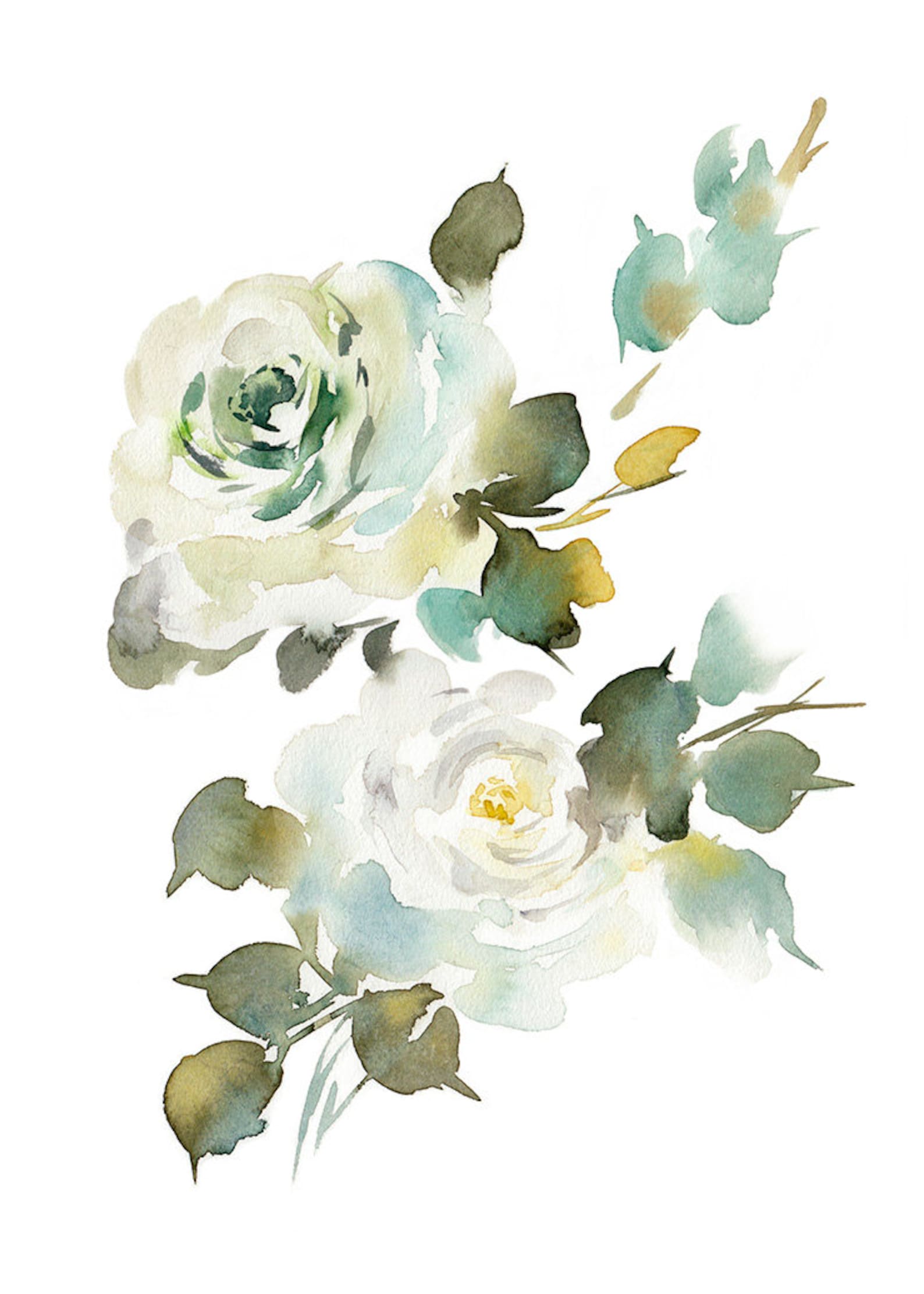 White Roses Painting Watercolor Flowers Original Art | Etsy White Roses Painting Watercolor Flowers Original Art | Etsy