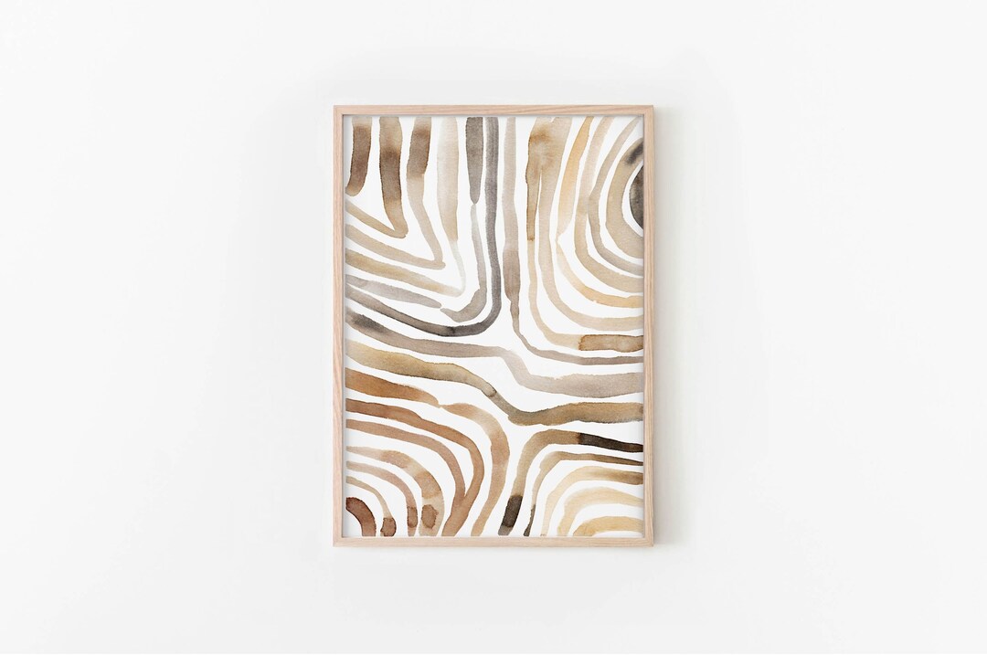 Abstract Line Art, Neutral Beige Print, Minimalist Lines Art, Line ...