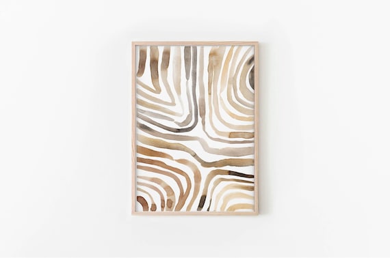Abstract Line Art Neutral Beige Print Minimalist Lines Art - Etsy