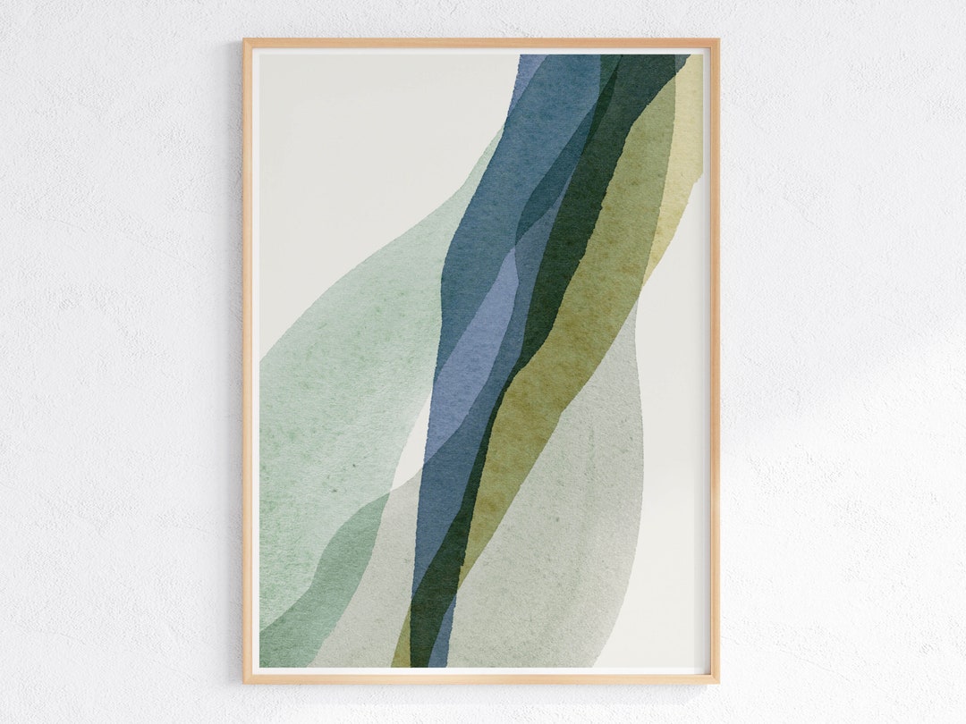 Blue and Green Wall Art, Printable Abstract Art, Blue Green Print ...