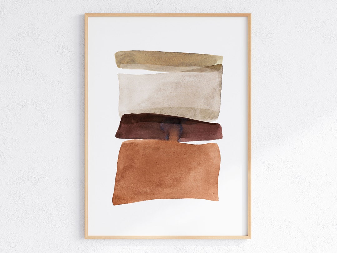 Modern Shapes Print, PRINTABLE Wall Art, Neutral Wall Art, Earth Tone ...
