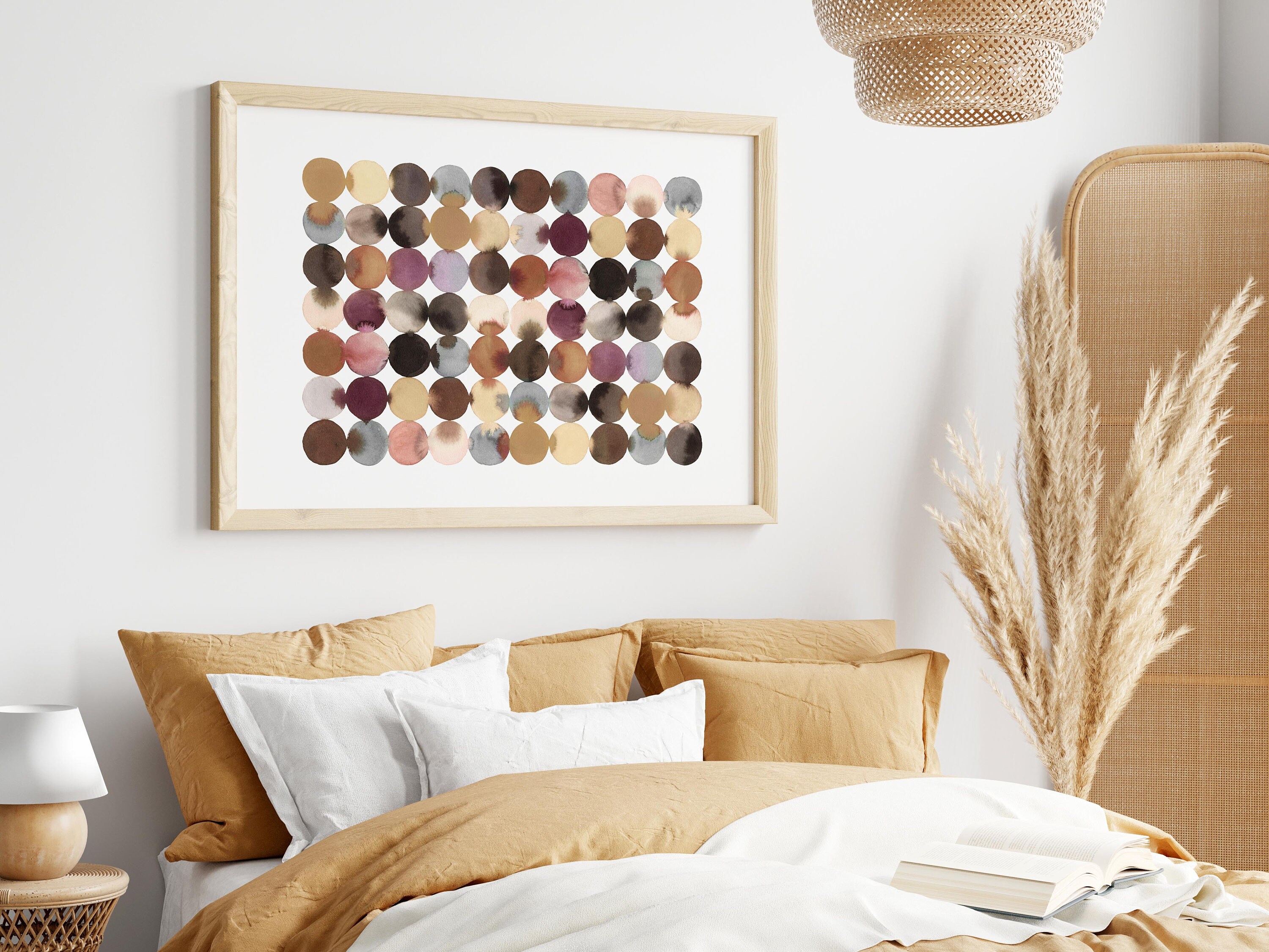 Modern Dot Wall Art, Watercolor Circles Print, Earth Tone Print ...