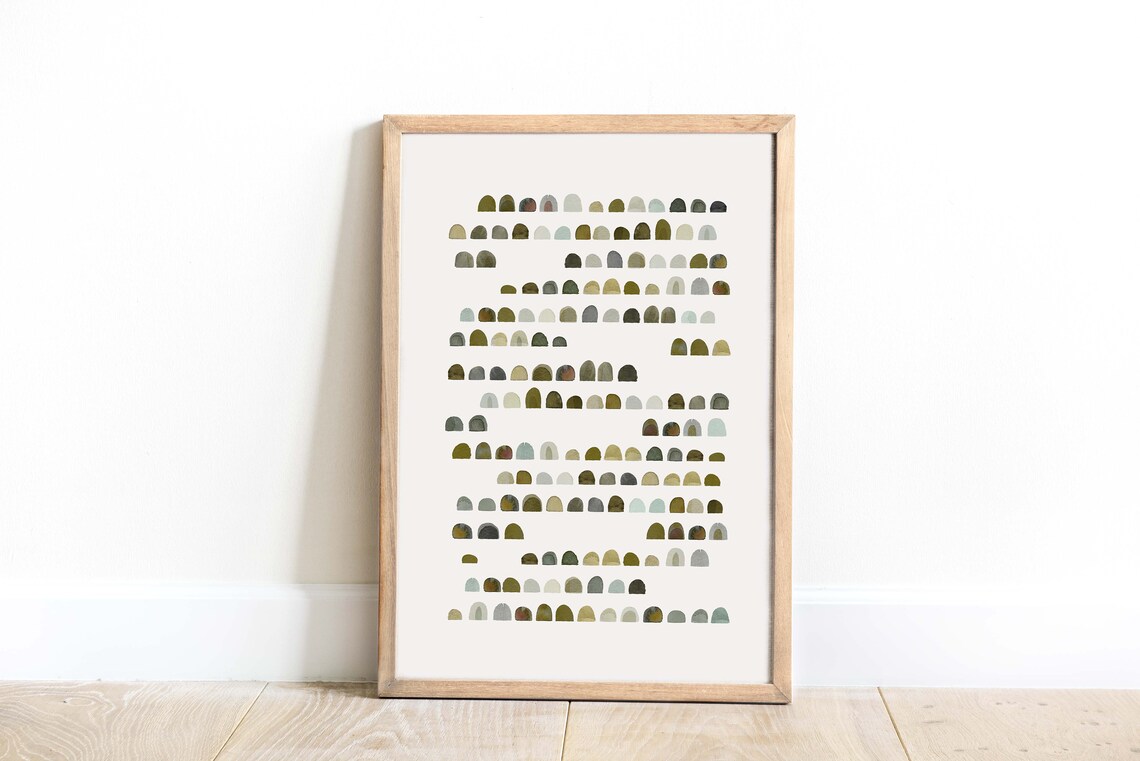 Mint Green Abstract Pebbles Wall Art,printable Geometric Art,green ...