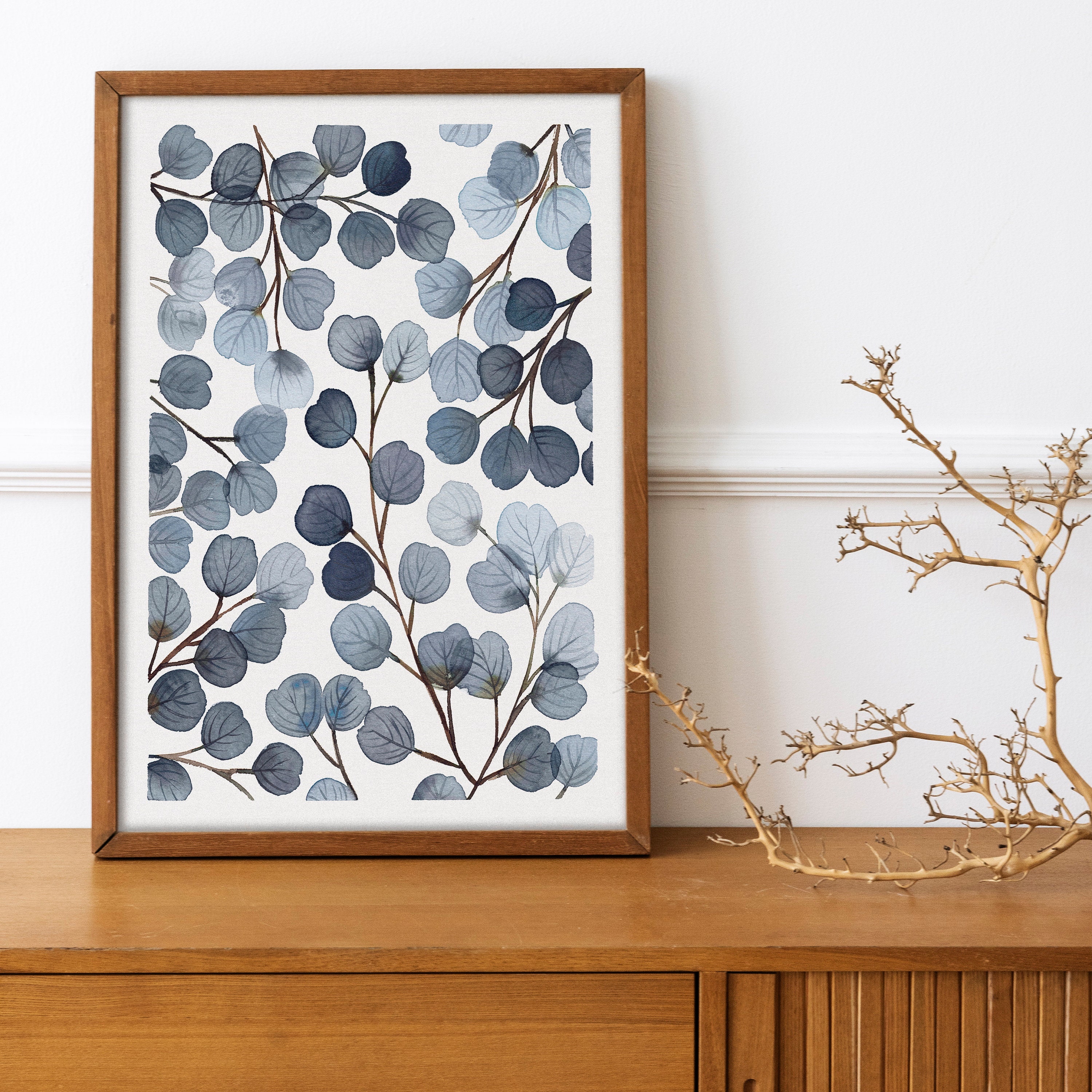 Printable Watercolor Eucalyptus Printeucalyptus Wall Artblue | Etsy