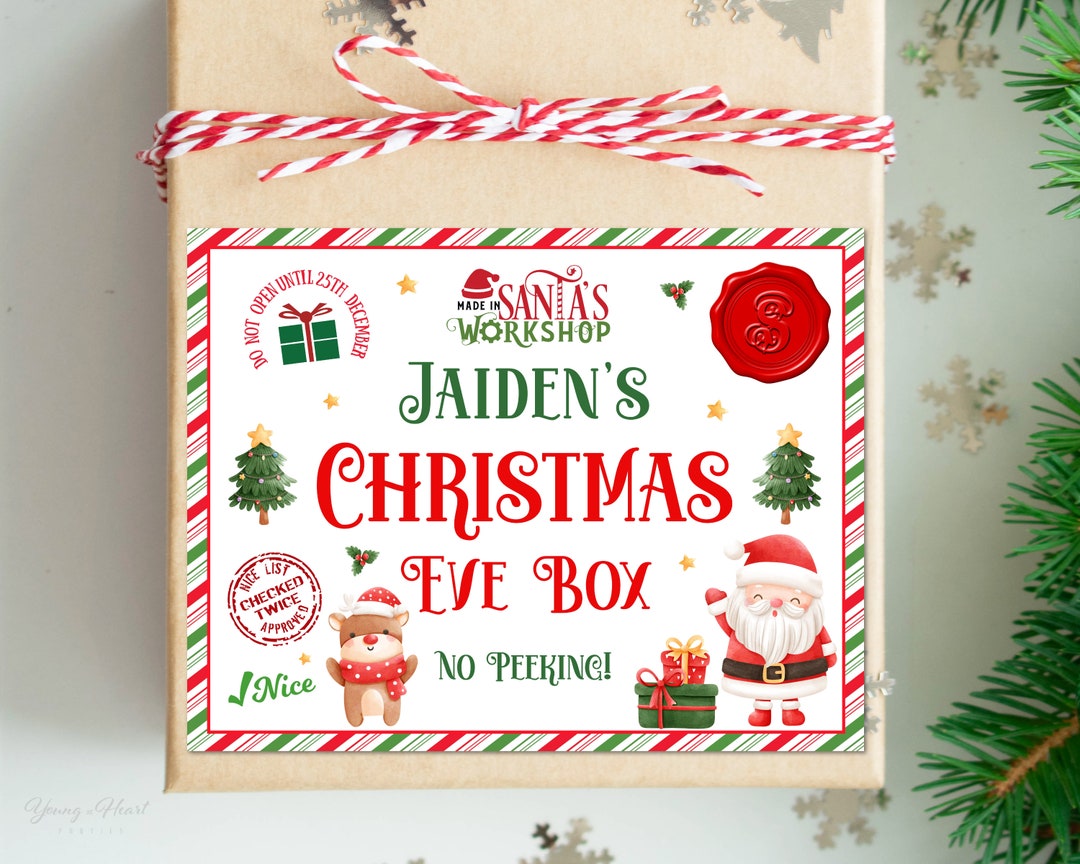 Editable Christmas Eve Box Label, Christmas Eve Box Sign Template ...