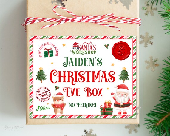 Editable Christmas Eve Box Label, Christmas Eve Box Sign Template ...