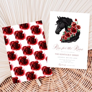 Elegant Run for the Roses Kentucky Derby Invitation Derby Horse Party ...