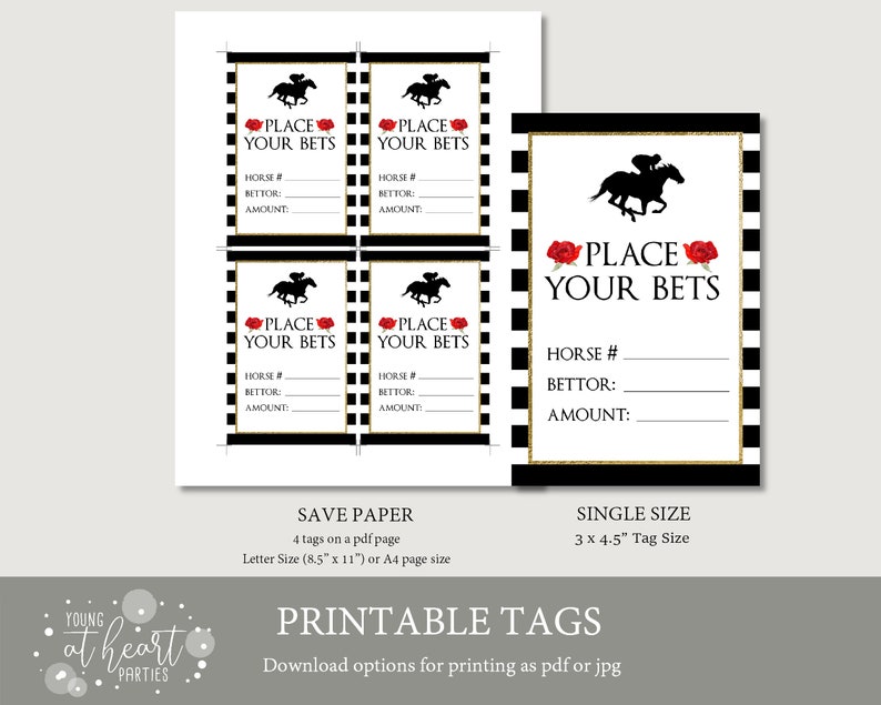 Kentucky Derby Horse Race Betting Card Template Printable - Etsy Canada