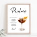 Preakness Drink Bar Menu Sign Template, Preakness Signature Drink Sign ...