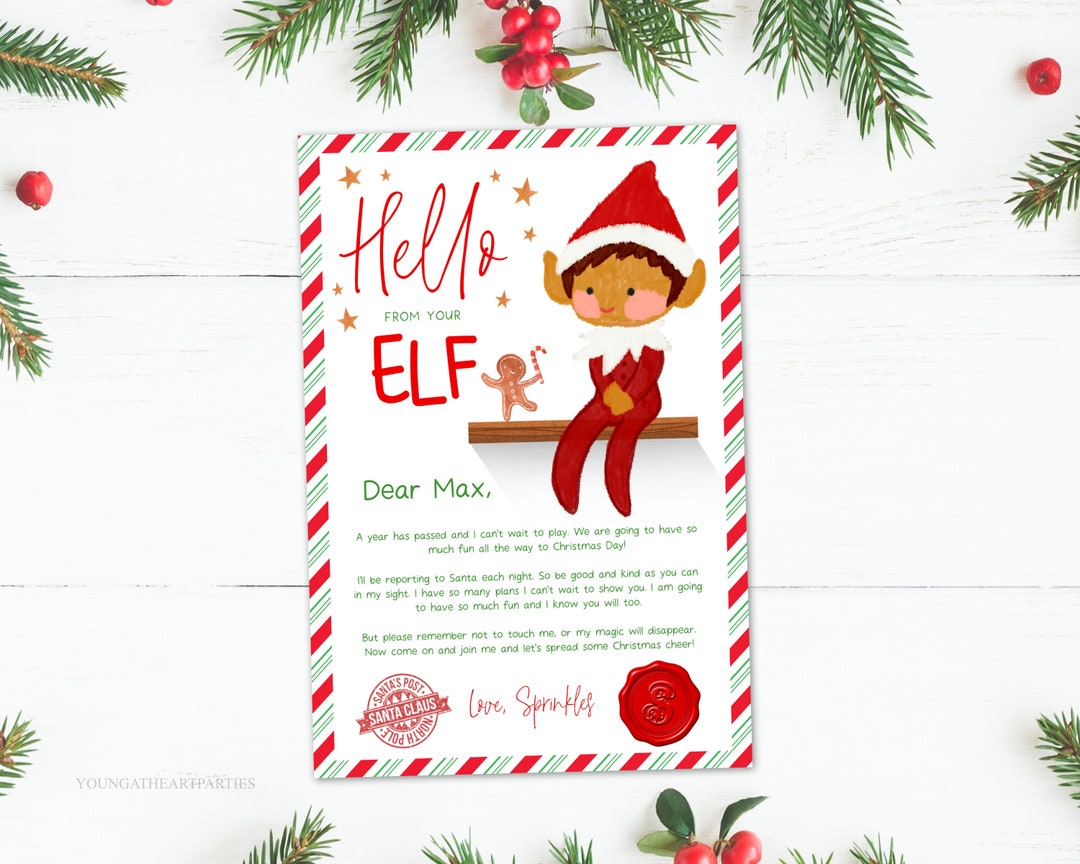 Editable First Time Elf Arrival Letter, Boy Elf Welcome Hello Letter ...