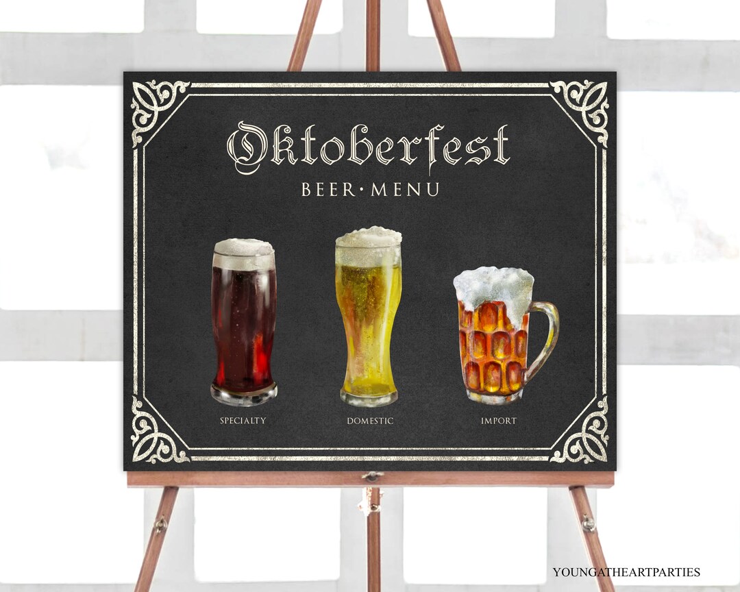 Editable Oktoberfest Beer Menu Sign, Oktoberfest Beer Bar Sign Poster ...