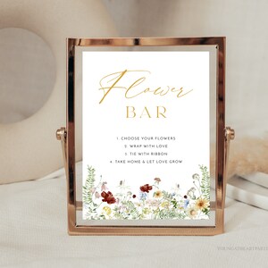 Botanical Wildflower Flower Bar Sign, Bouquet Bar Sign, Wildflowers ...