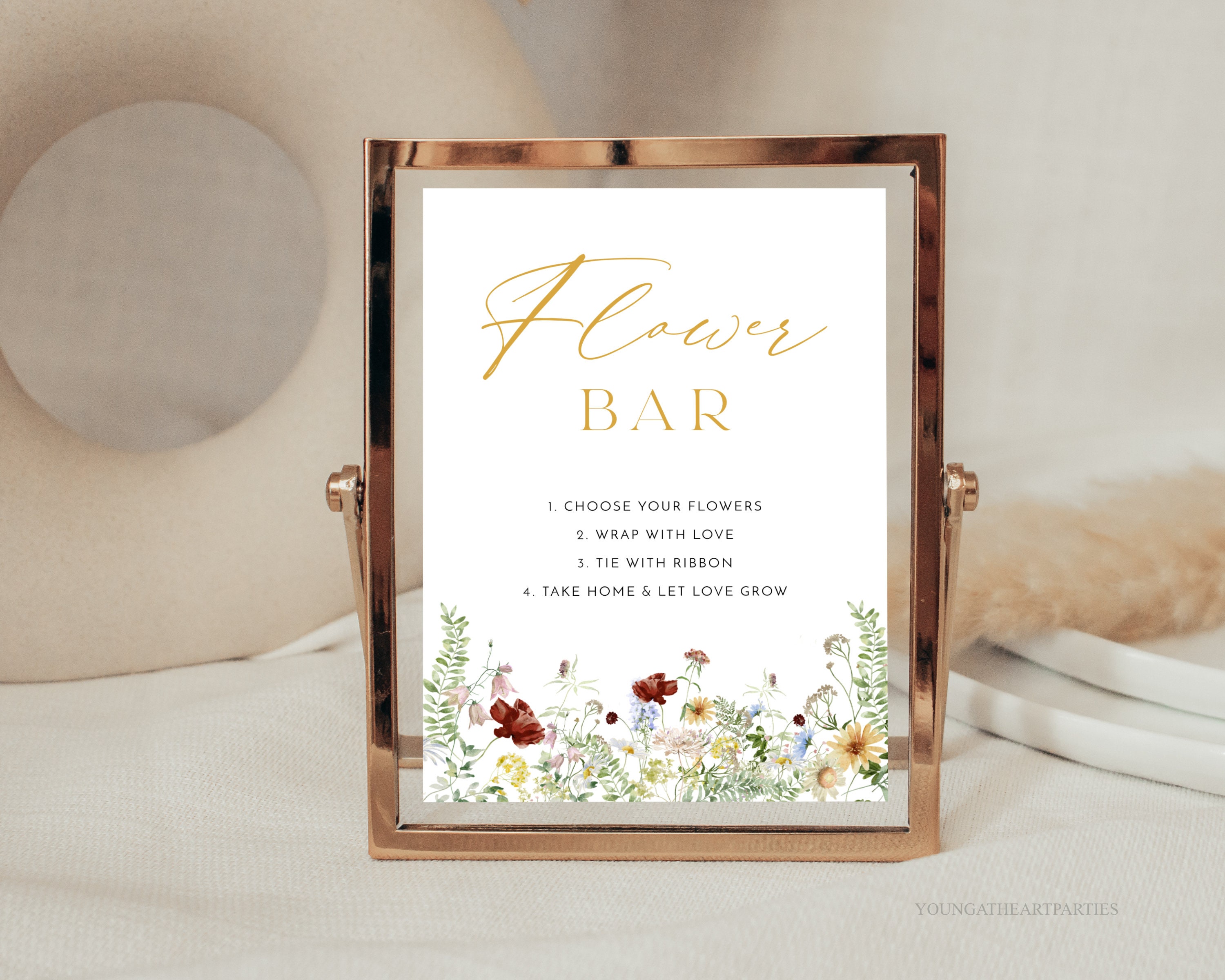 Botanical Wildflower Flower Bar Sign Bouquet Bar Sign - Etsy