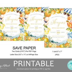 Italian Themed Pool Party Invitation, Spritz Citrus Summer Pool Party ...