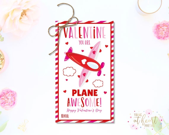 Editable Airplane Valentine's Day Gift Tag Valentine You Are Plane ...