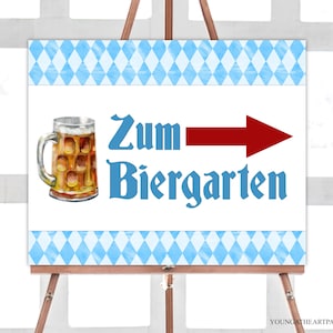 Oktoberfest Zum Biergarten Sign, Oktoberfest Party Beer Garden Sign ...