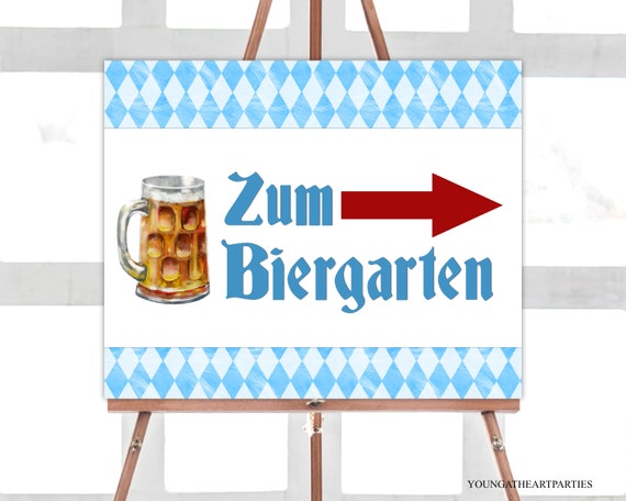 Oktoberfest Zum Biergarten Sign, Oktoberfest Party Beer Garden Sign ...