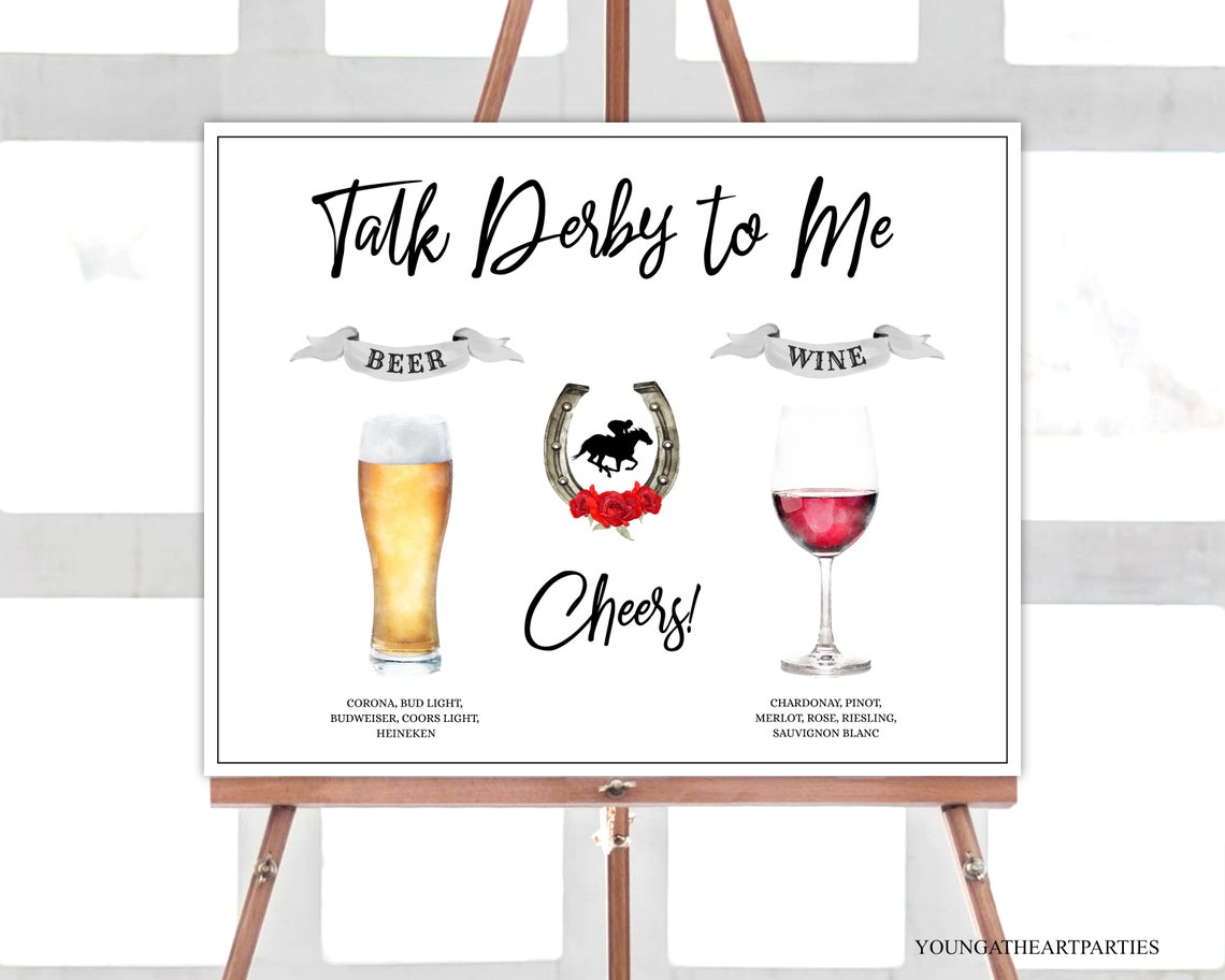 Kentucky Derby Bar Menu Sign Template Editable Derby Bar - Etsy