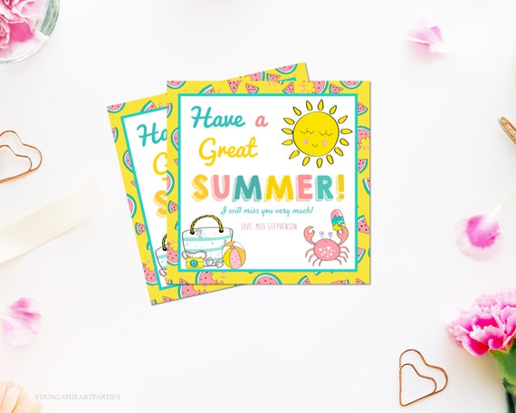Have a Great Summer Gift Tag Template End of School Year Gift - Etsy