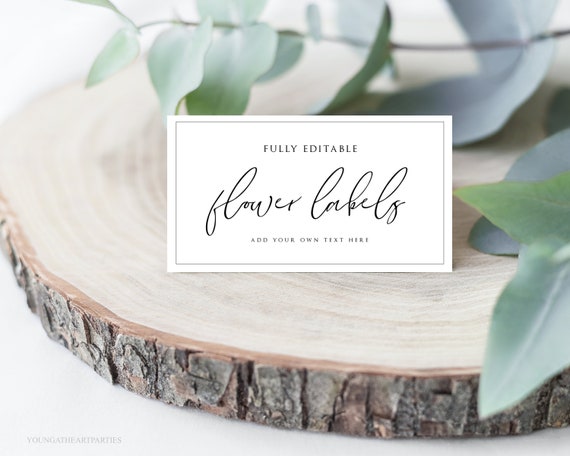 Minimalist Modern Flower Bar Tent Cards Template, Editable Flower Bar ...