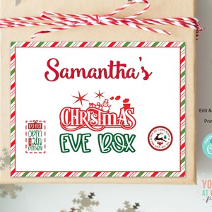 Printable Christmas Eve Box Sign, Christmas Eve Box, Christmas Eve ...