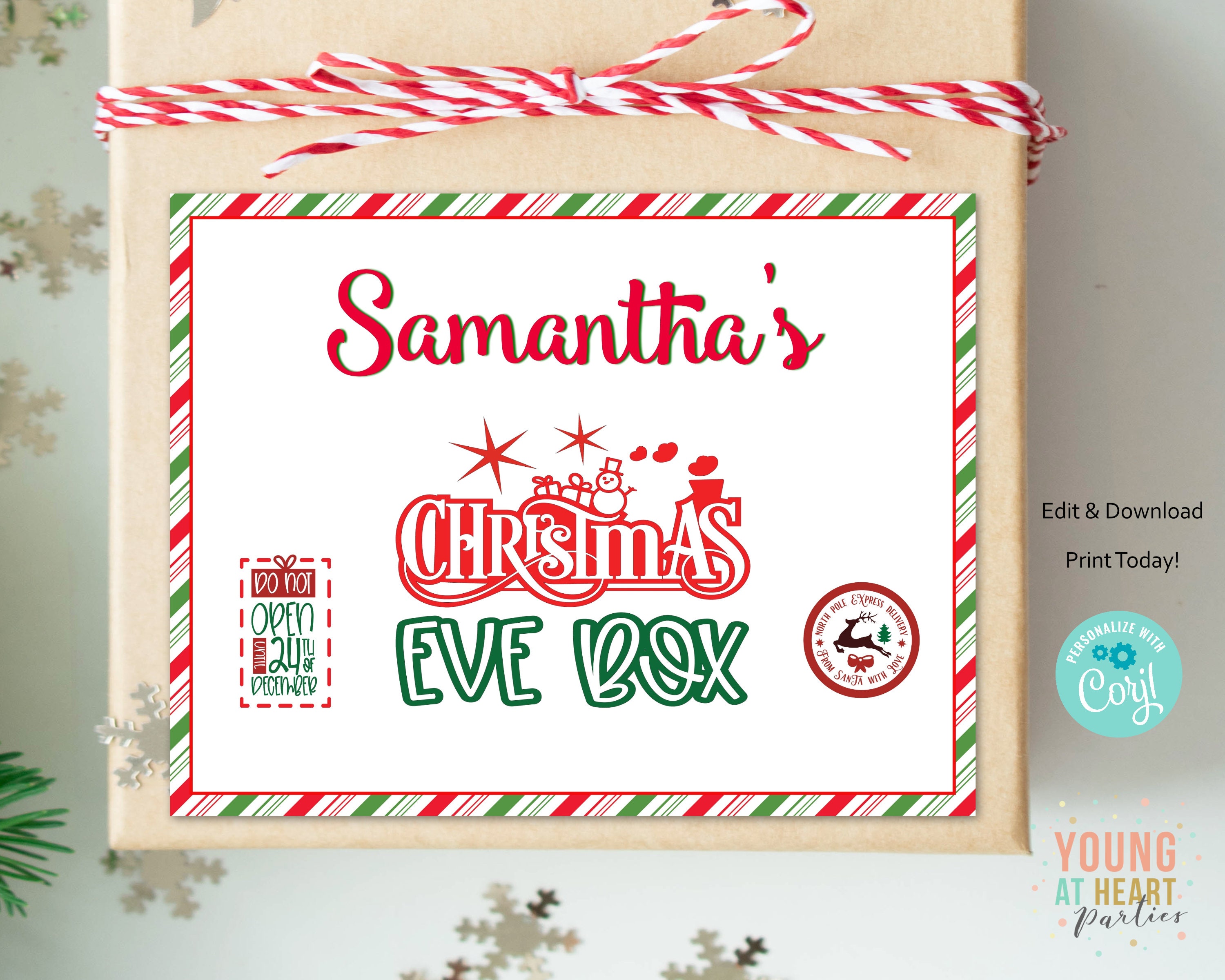 Printable Christmas Eve Box Sign Christmas Eve Box Christmas | Etsy