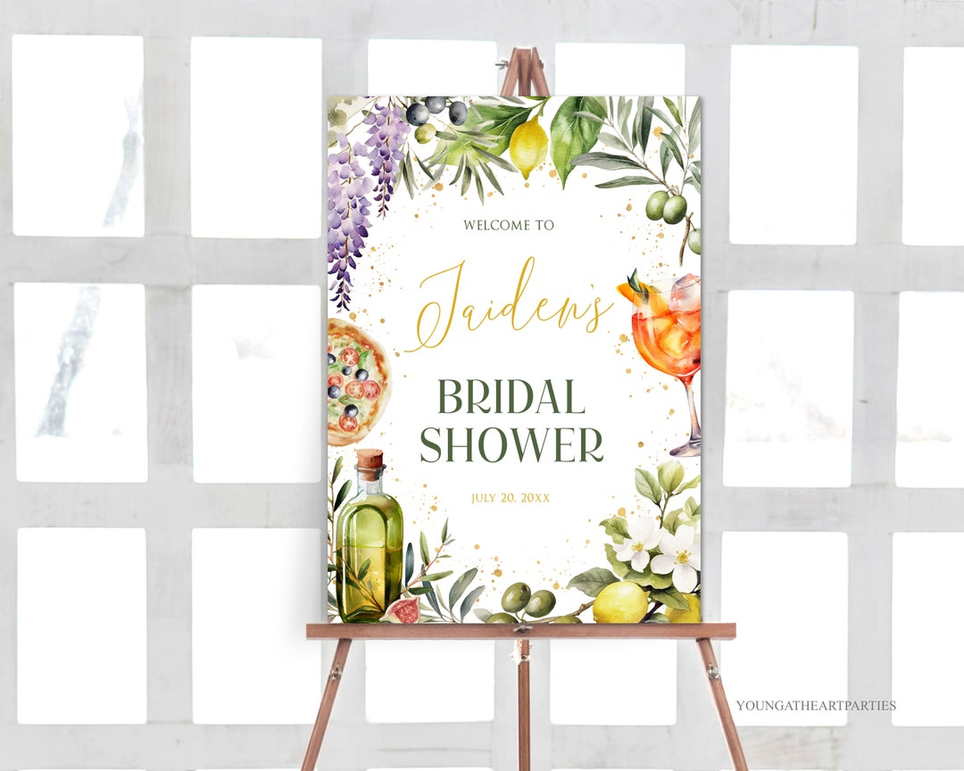 Editable Italy Themed Welcome Sign Poster, Italian Amore Style Welcome ...