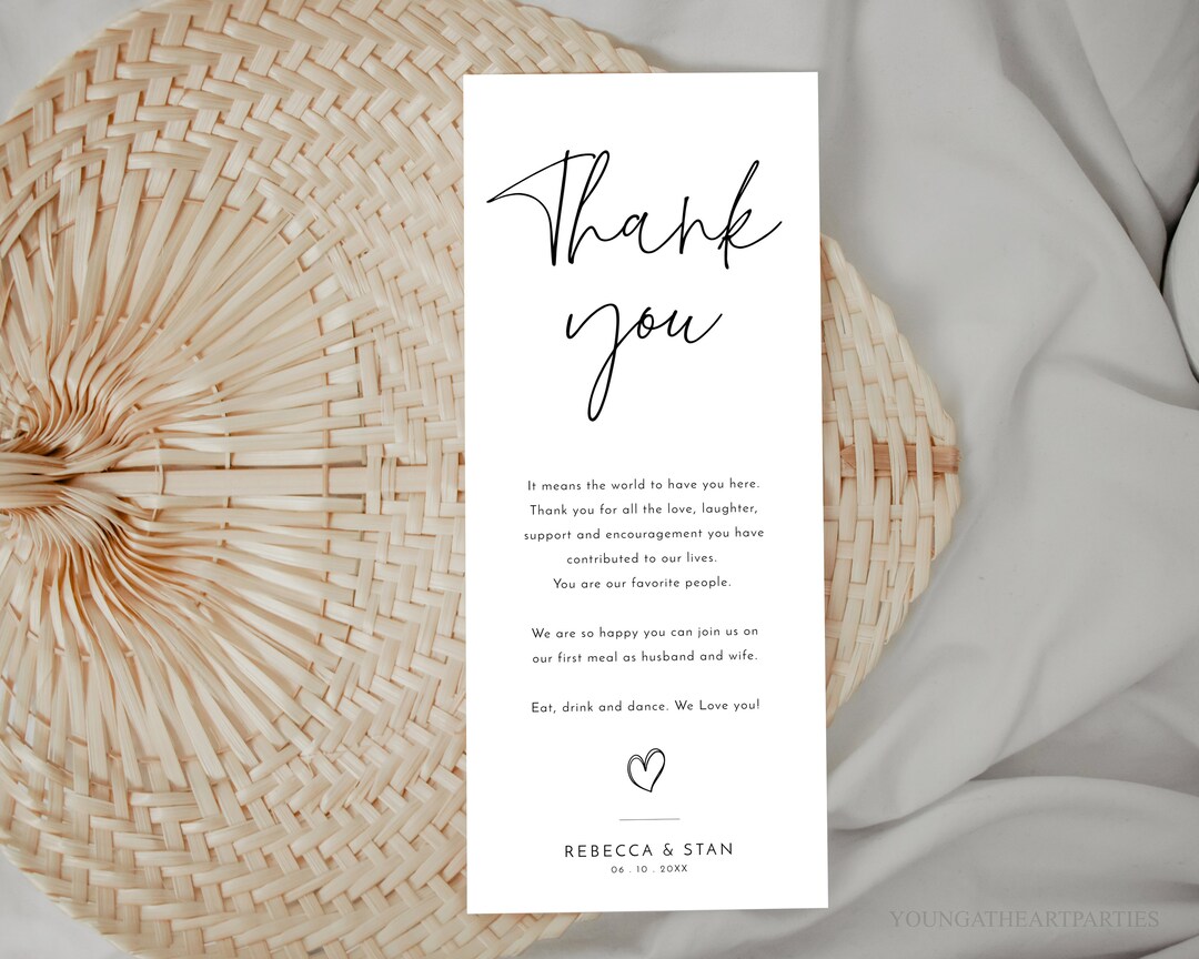 Minimalist Place Setting Thank You, Modern Thank You Letter Template ...