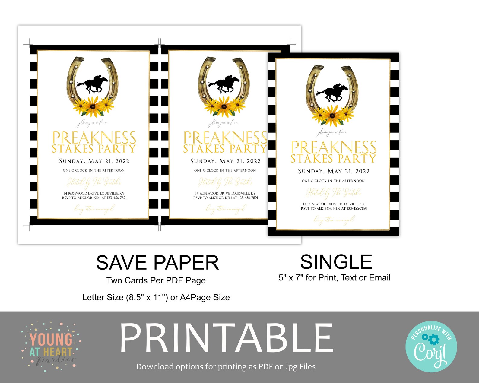 Editable Preakness Stakes Party Invitation Template Derby | Etsy