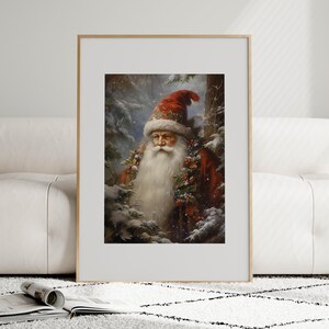 Dark Academia Santa Art Print, Rustic Saint Nicholas Wall Art Print ...