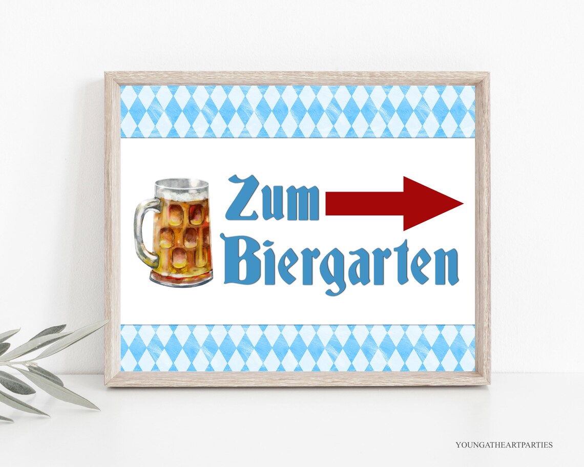 Oktoberfest Zum Biergarten Sign Oktoberfest Party Beer Garden - Etsy