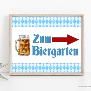Oktoberfest Zum Biergarten Sign, Oktoberfest Party Beer Garden Sign ...