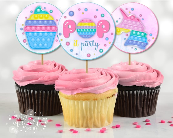 Printable Pop It Cupcake Toppers Pop It Birthday Party Favor Tags ...