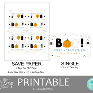 Cute Halloween Treat Bag Toppers, Boo Party Halloween Favors Bag Tag ...