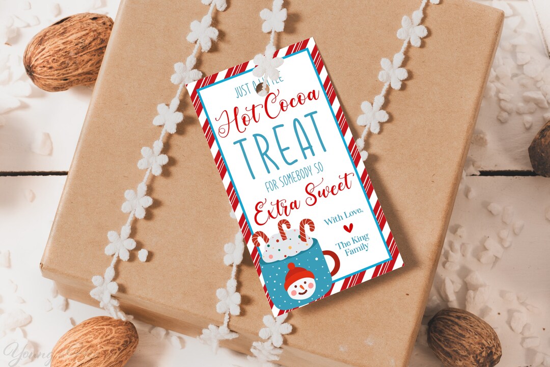 Printable Hot Cocoa Christmas Gift Tag, Hot Chocolate Treat for Someone ...