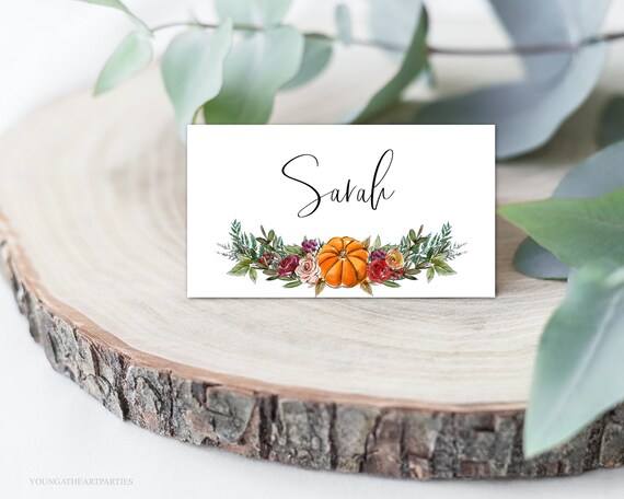 Editable Thanksgiving Place Cards, Fall Tent Card Template ...