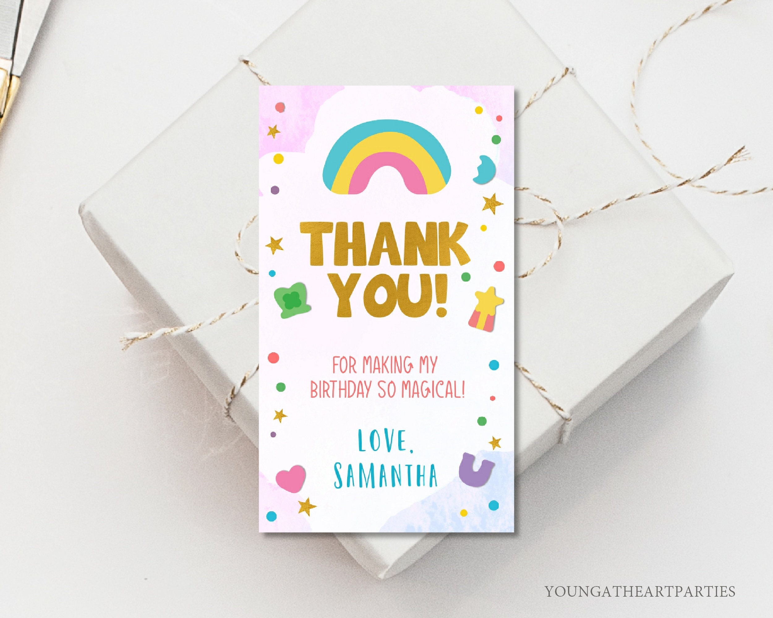 Editable Lucky Charm Birthday Thank You Tags St. Patrick's | Etsy Australia